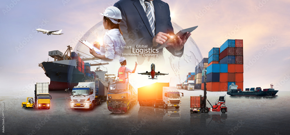 Global business of Container Cargo freight train for Business logistics ...