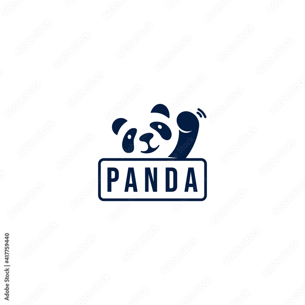 Panda Head Logo / Cute Panda Character Vector Stock Vector | Adobe Stock