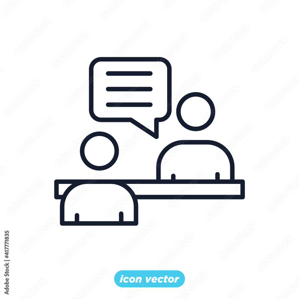 interview icon. Headhunting interview symbol template for graphic and ...