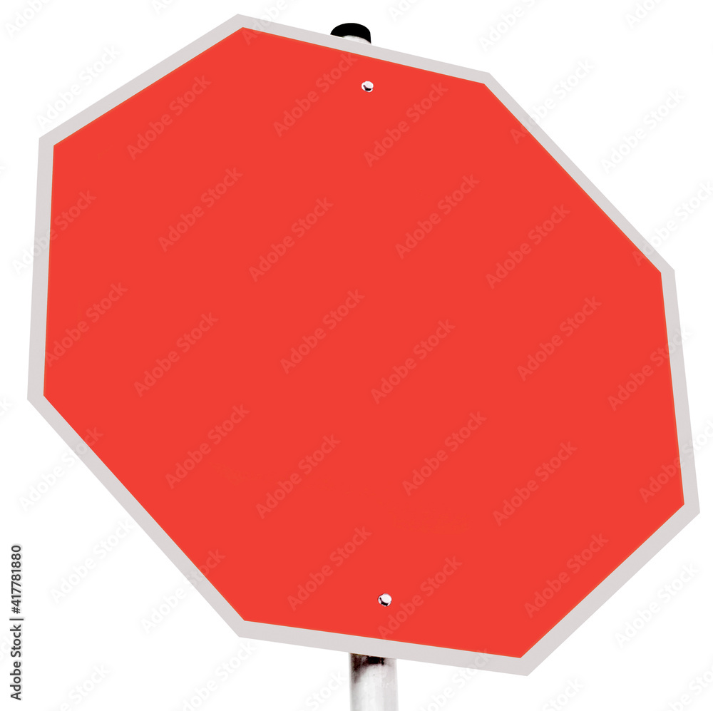 traffic sign compulsory highway code stop symbol white background Stock ...