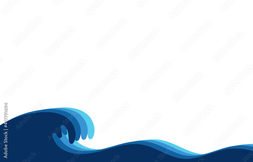Fluid blue ocean wave layer abstract background vector. Stock Vector ...
