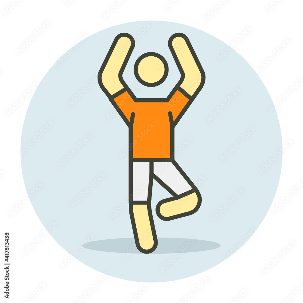 Athlete standing posture Concept Vector color line Icon Design, Gym ...