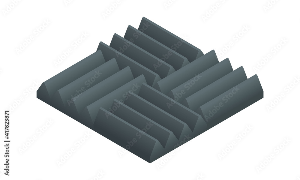 Isometric vector illustration soundproof panel of polyurethane foam ...