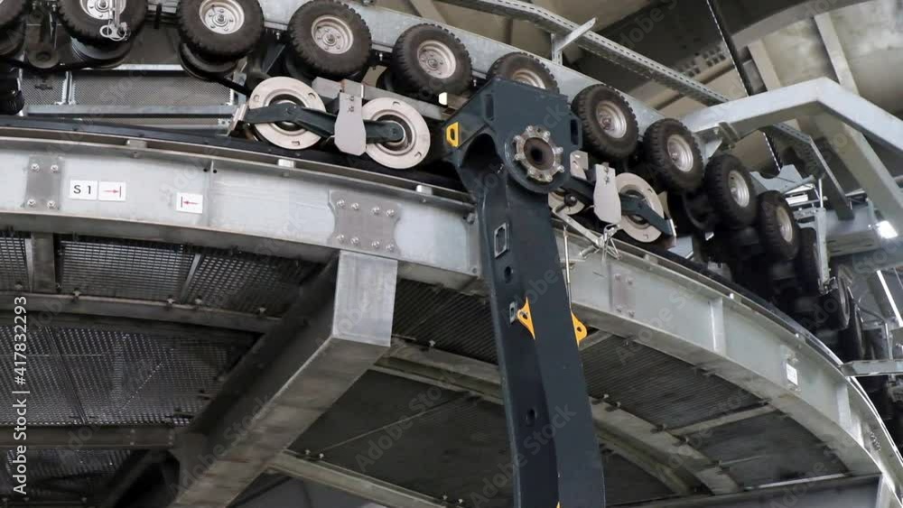mechanism of the cable car to the cable car for the transport of ...
