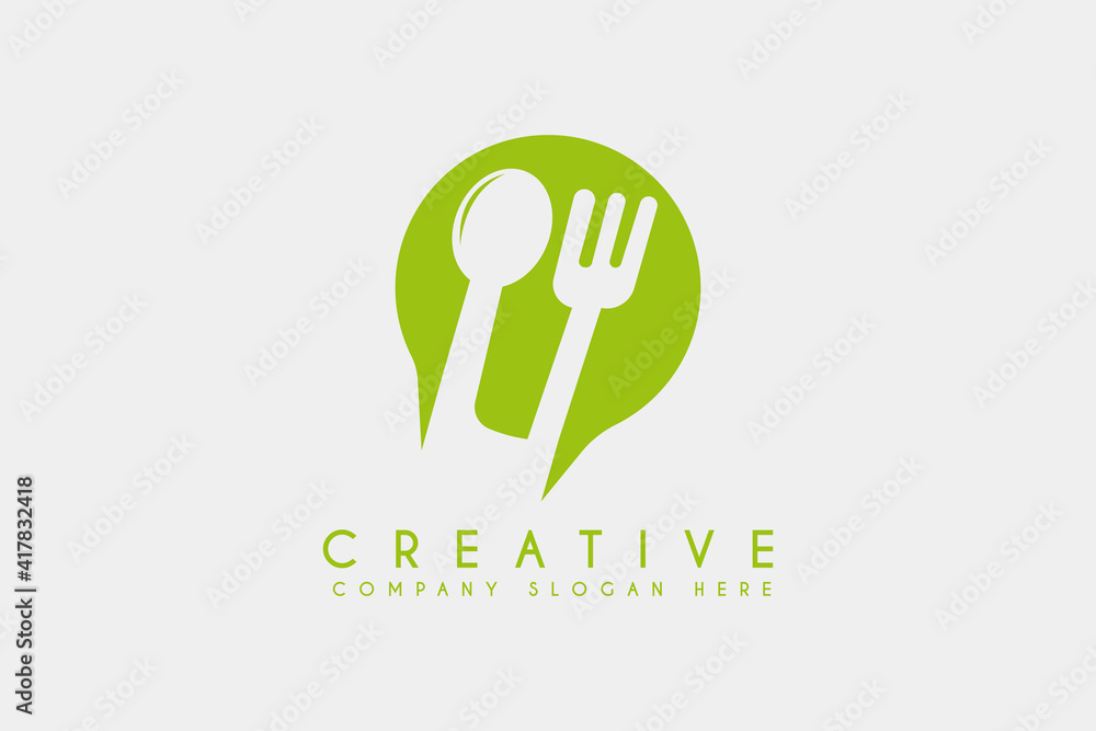 spoon and fork logo design, Restaurant logos template design Stock ...