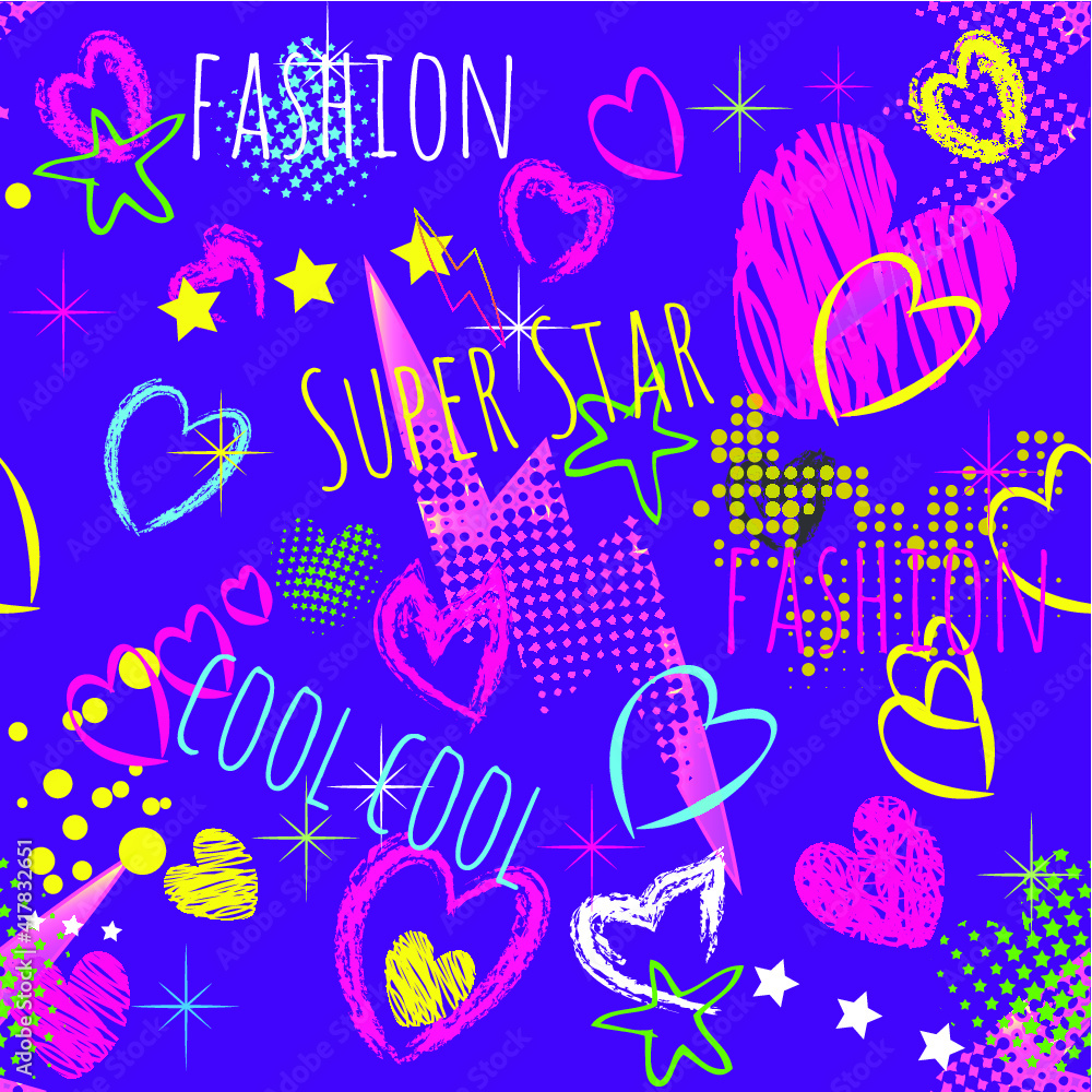 Princess Seamless Pattern for textile with castle, crown, butterfly ...