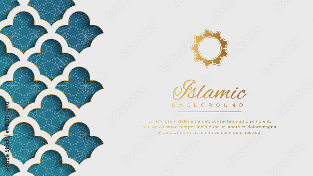 Islamic Arabic White Luxury Arabesque Pattern Background with Elegant ...