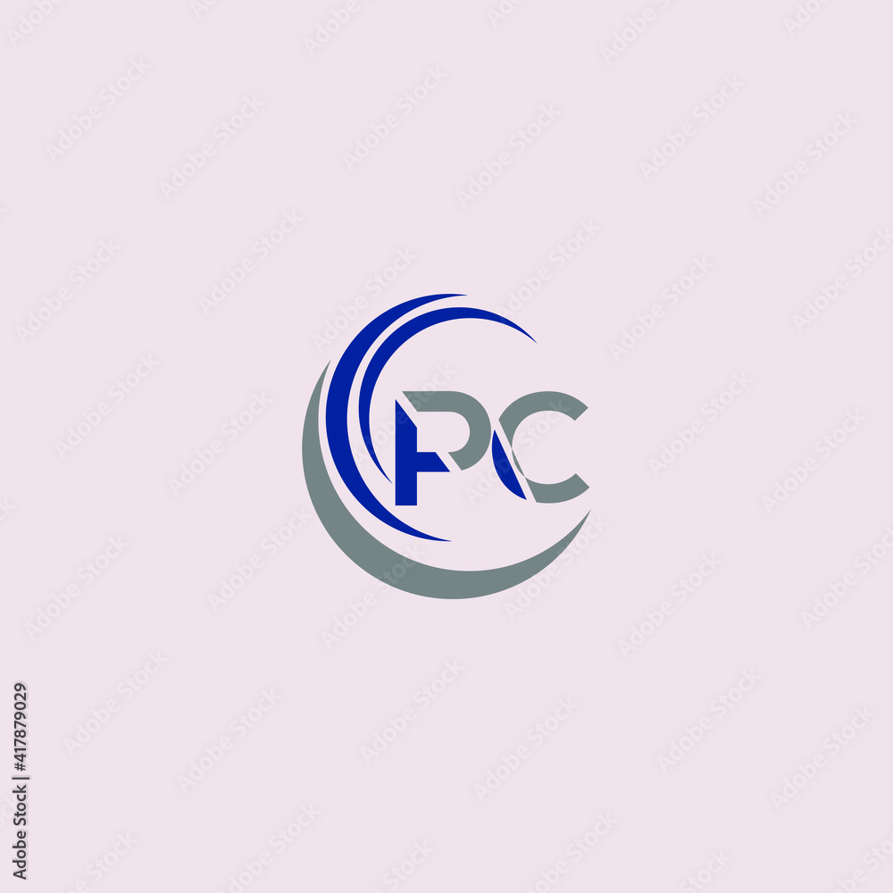 PC Unique abstract geometric logo design Stock Vector | Adobe Stock