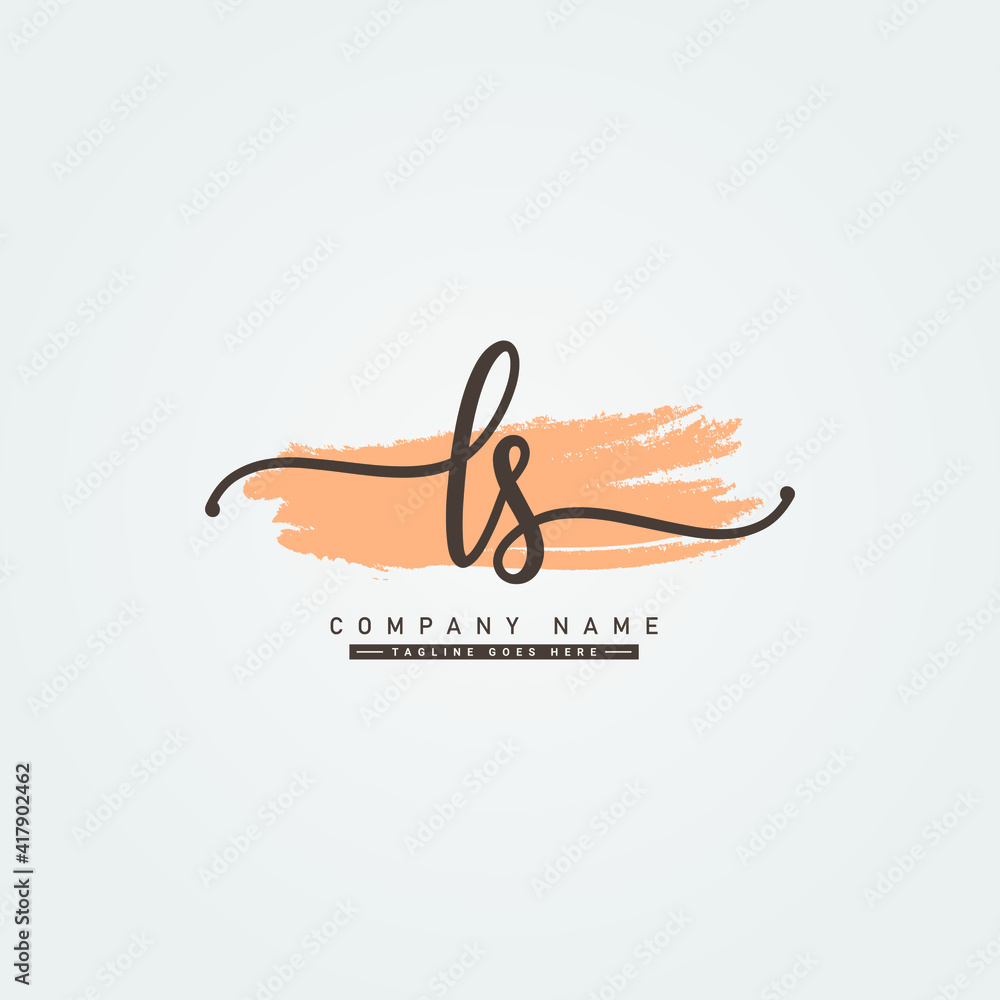 Initial Letter LS Logo - Handwritten Signature Logo Stock Vector ...