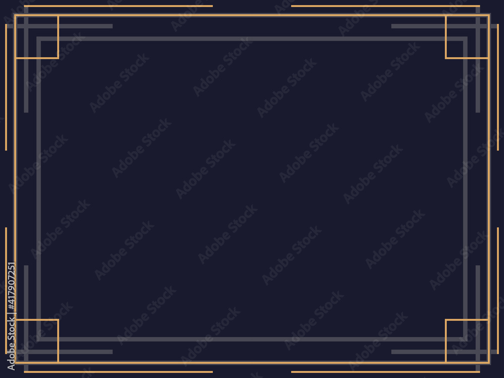 Art deco frame. Vintage linear border. Design a template for ...