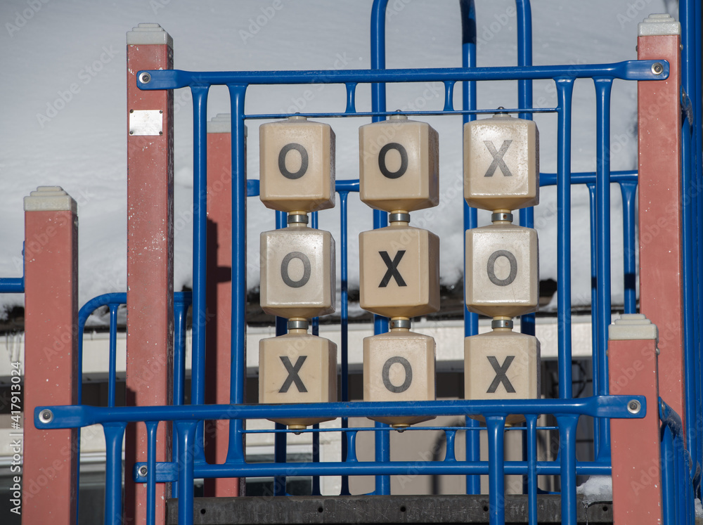 large game of tic tac toe in outdoor children's playground large block ...
