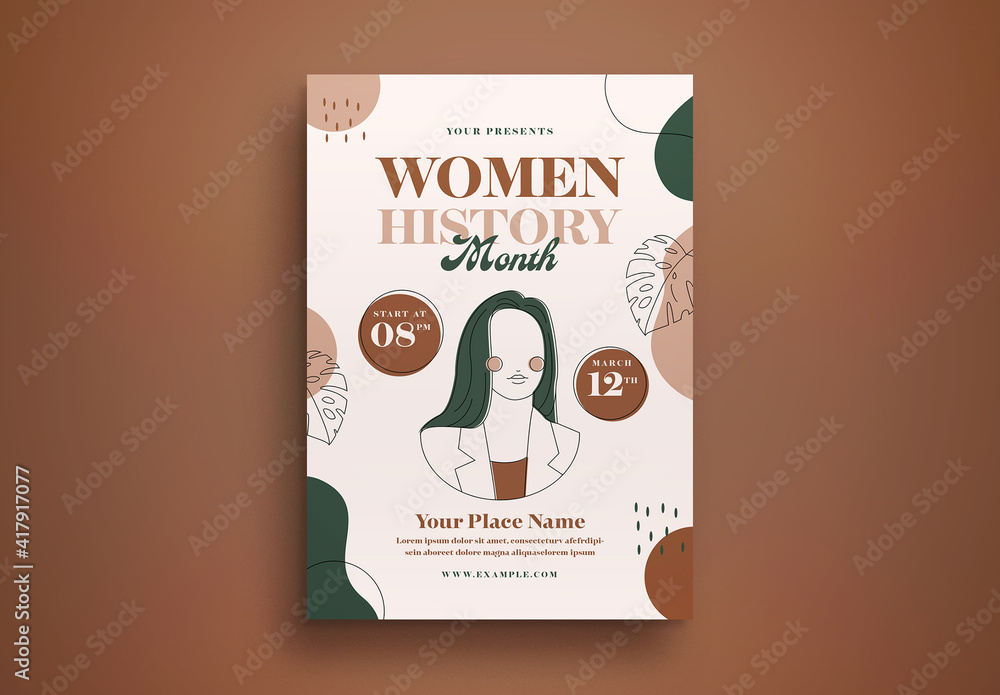 Women's History Month Flyer Layout Stock Template | Adobe Stock
