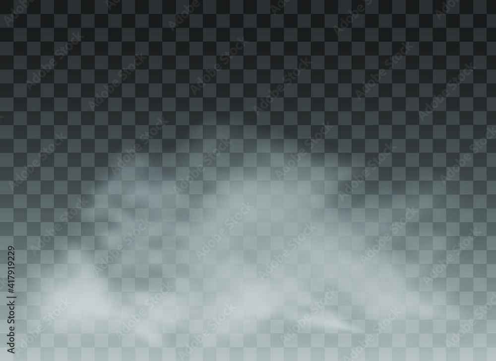Realistic smoke on transparent background. Vector illustration with ...