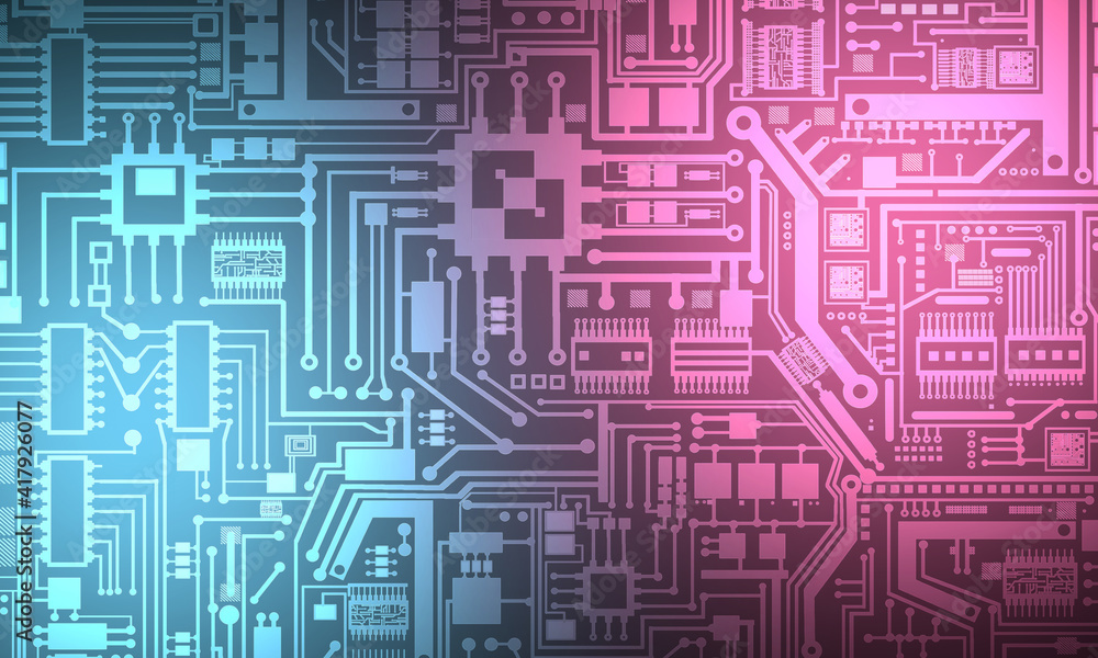 Abstract background circuit Board. PCB concept. Radio electronics and ...