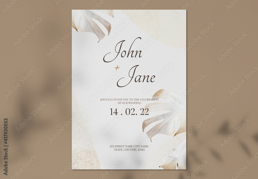 Wedding Inviation Card Template Design Stock Template | Adobe Stock