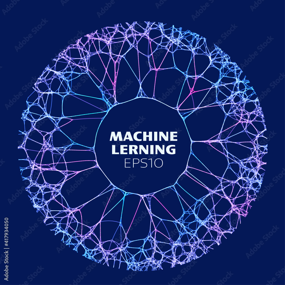 Artificial Intelligence data background. Machine learning technology ...