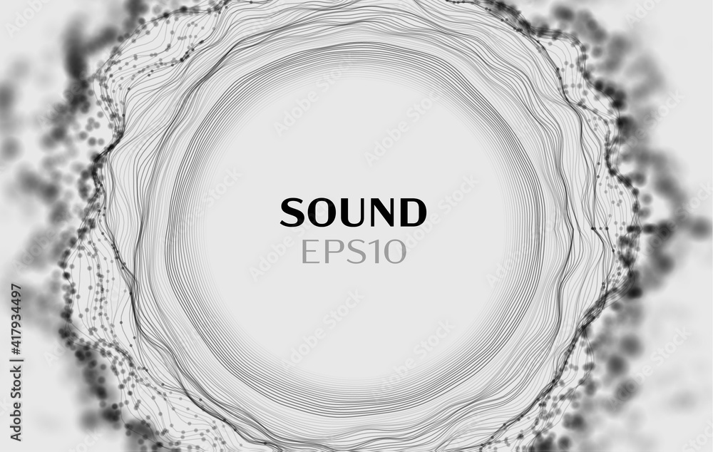 Sound wave vector background. white hud audio. Sound wave audio ...