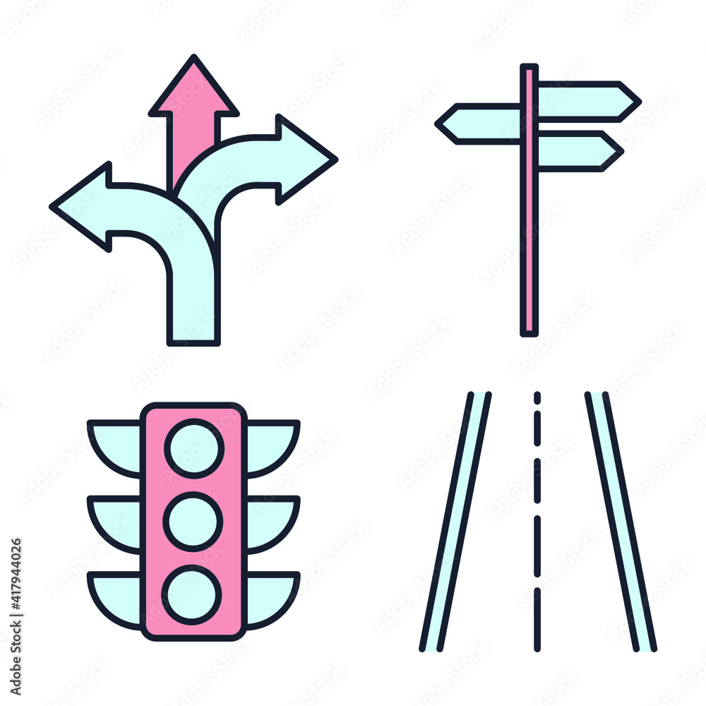 Set of Navigation icon. location, GPS elements pack symbol template for ...