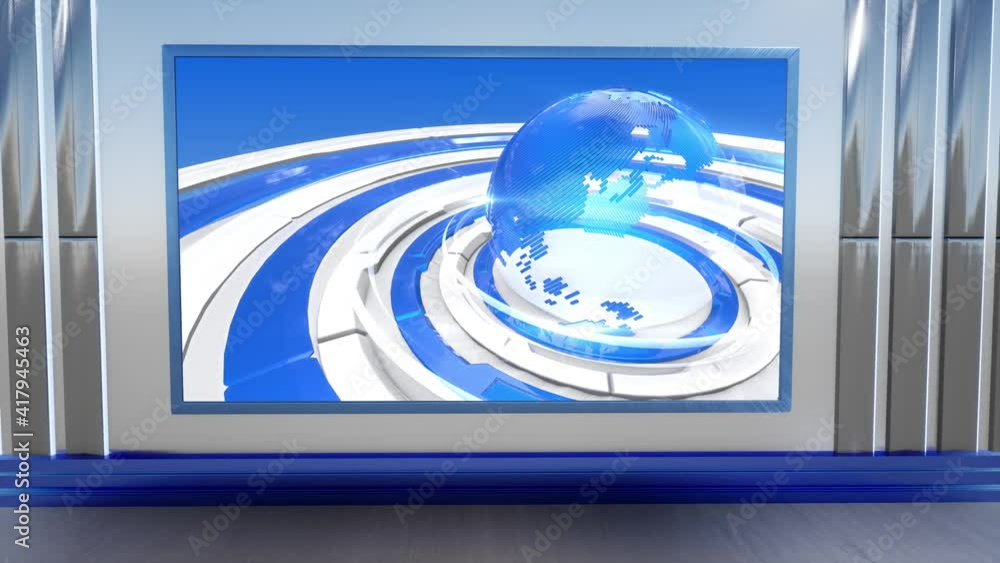 3D Virtual TV Studio News , TV On Wall.3D Virtual News Studio ...