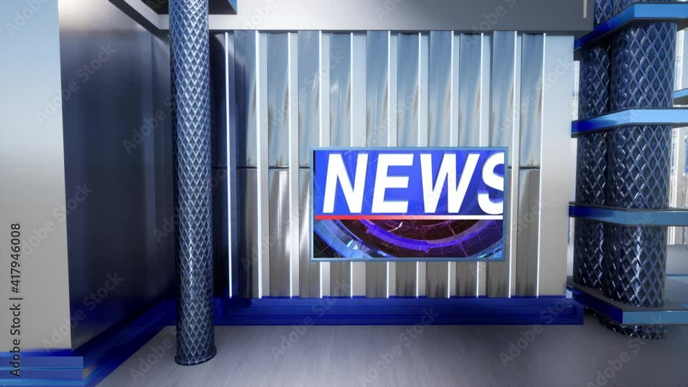 3D Virtual TV Studio News , TV On Wall.3D Virtual News Studio ...
