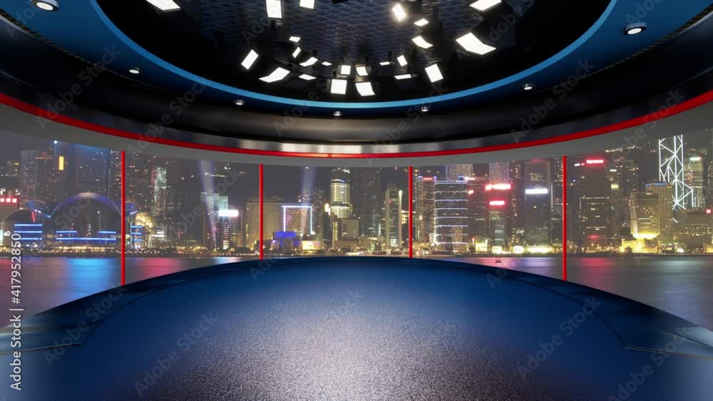 3D Virtual TV Studio News , 3D Virtual Studio Set With Panoramic View ...