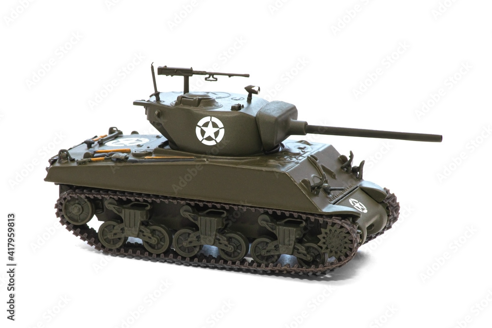 Sherman M4A2 ww2 tank isolated over white background Stock Photo ...