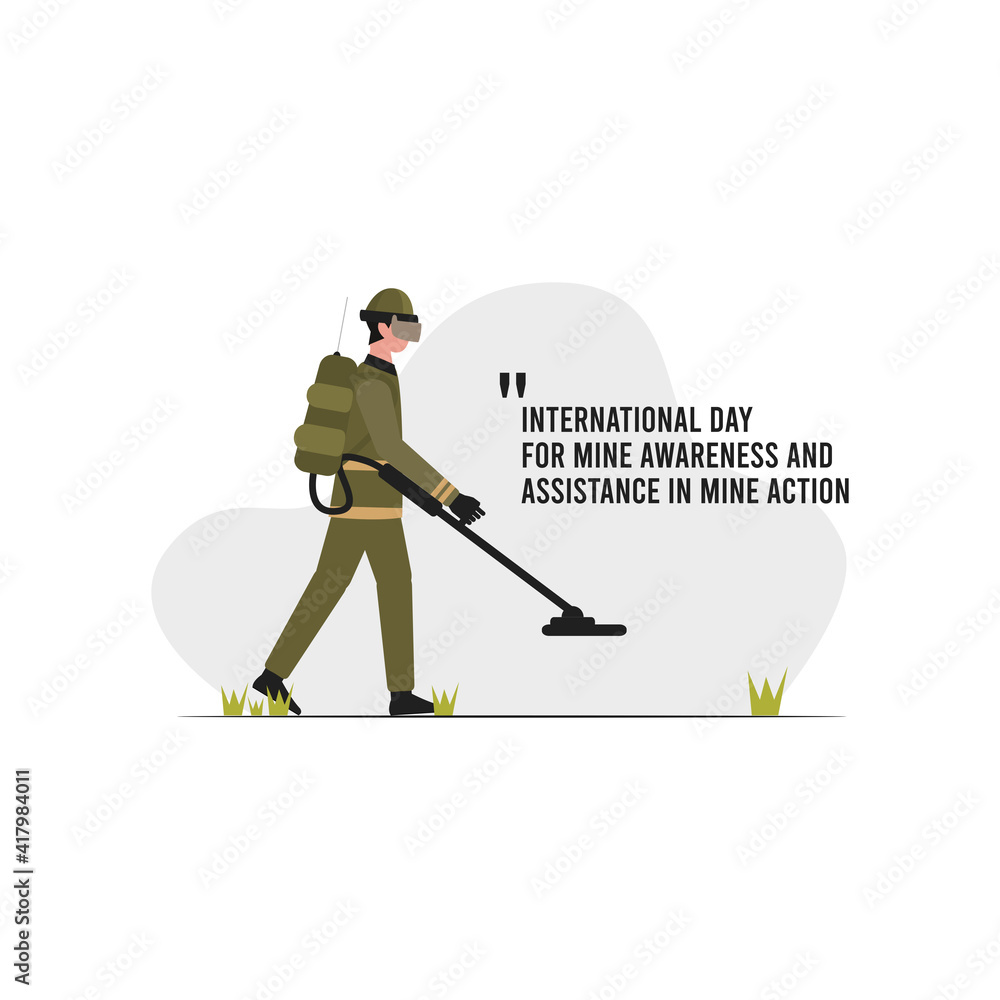 vector graphic of international day for mine awareness and assistance ...