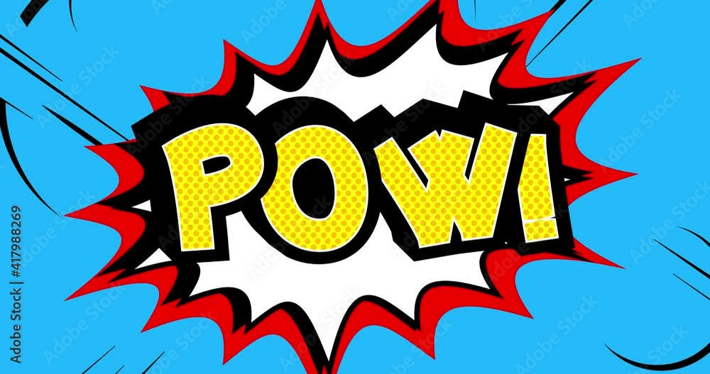 4k animated Pow! comic book word footage with Chroma key, green screen ...