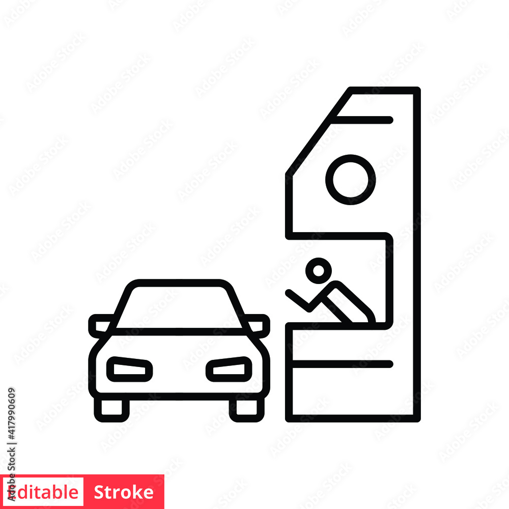 Drive through line icon. Simple outline style symbol for web, mobile ...