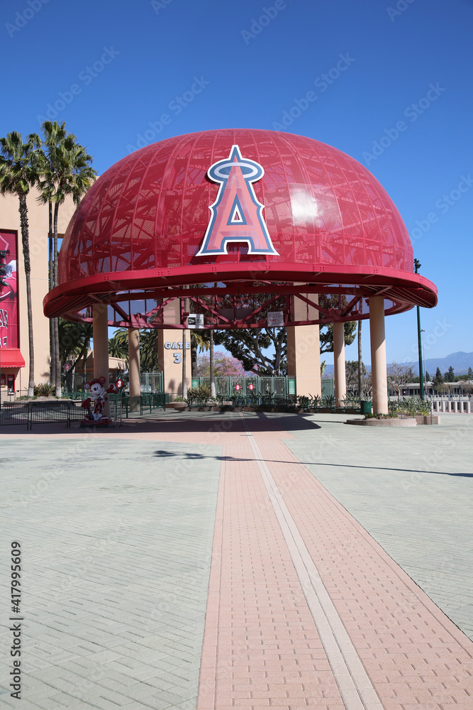 Anaheim, California - USA - March 1, 2021: Angel Stadium of Anaheim ...