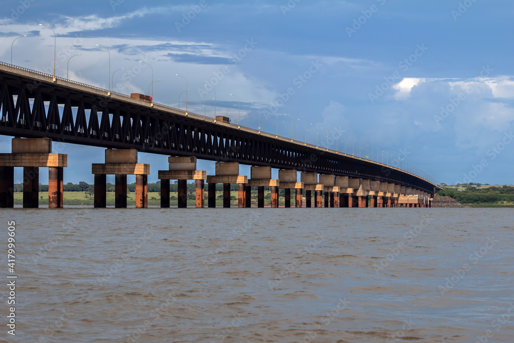 View of the railroad Bridge, is a mixed bridge that serves to cross of ...