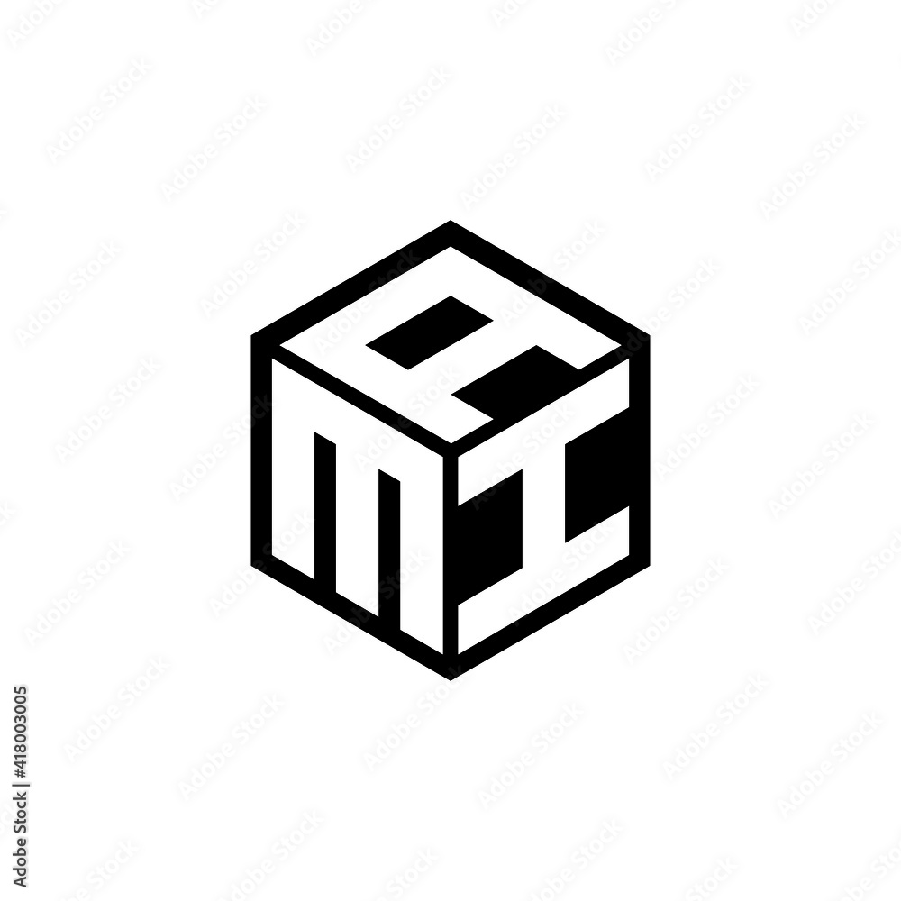 MIA letter logo design with white background in illustrator, cube logo ...