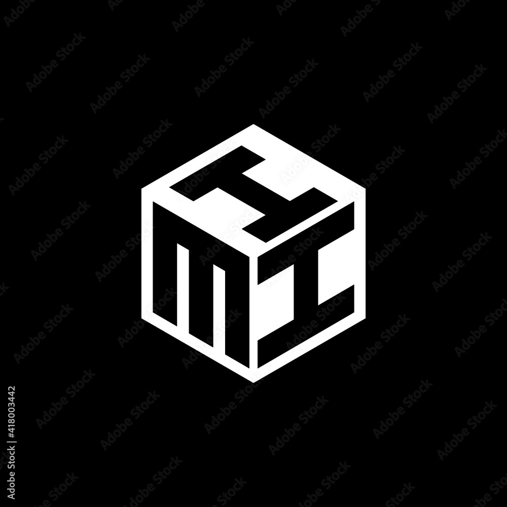 MII letter logo design with black background in illustrator, cube logo ...
