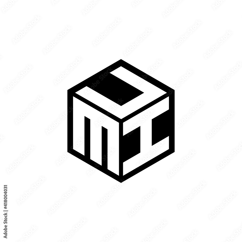 MIU letter logo design with white background in illustrator, cube logo ...