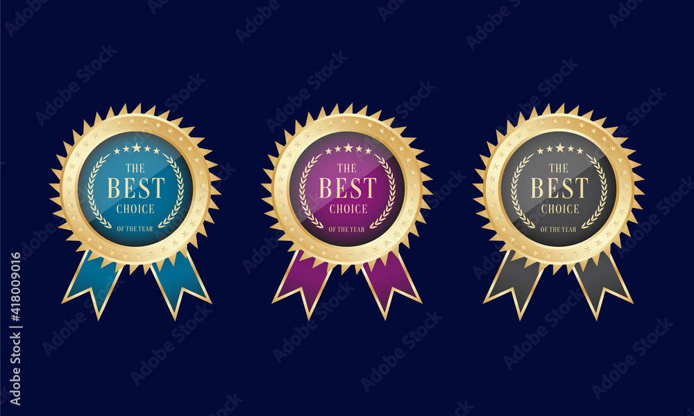 The best Choice Medal Award vector set, Gold medal, Realistic medal ...