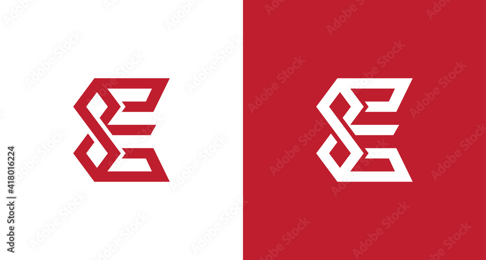 sharp and geometric letter E logo with infinity symbol Stock Vector ...