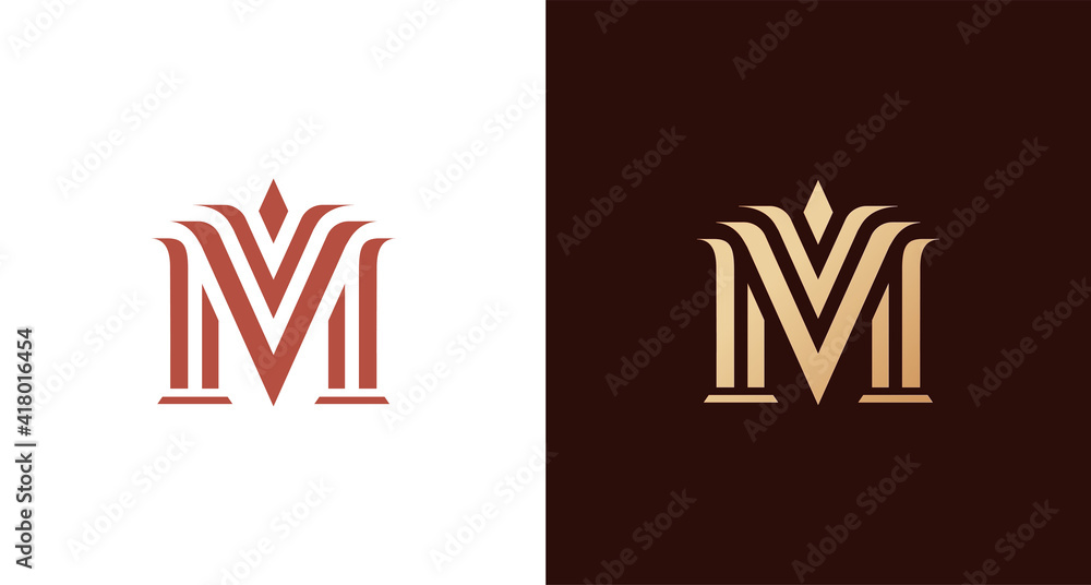 Elegant classy letter M logo Stock Vector | Adobe Stock