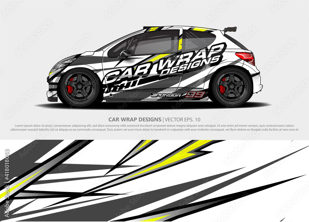 car wrap design. simple lines with abstract background vector concept ...