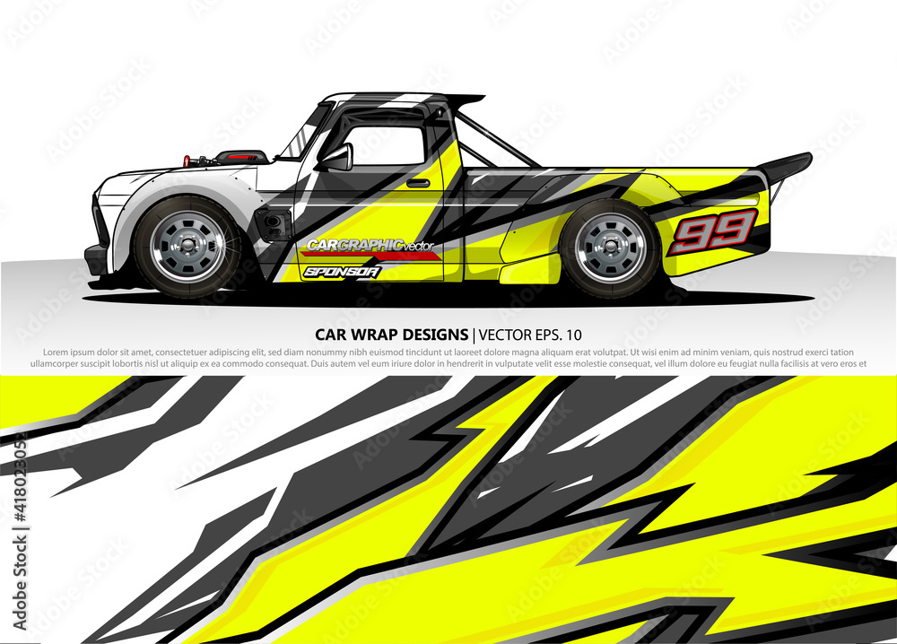 car wrap design. simple lines with abstract background vector concept ...