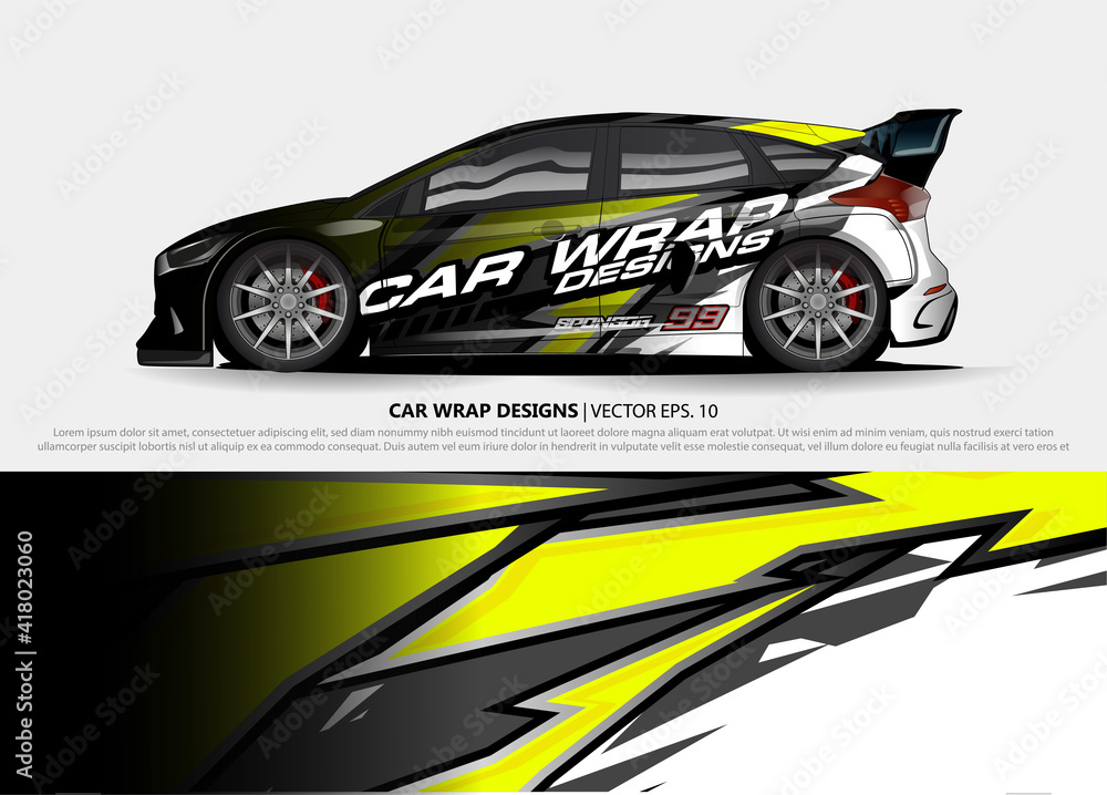 car wrap design. simple lines with abstract background vector concept ...