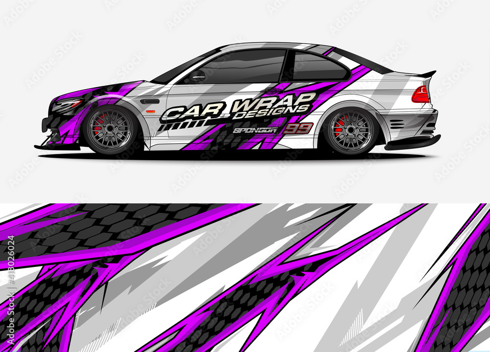 car wrap design. simple lines with abstract background vector concept ...