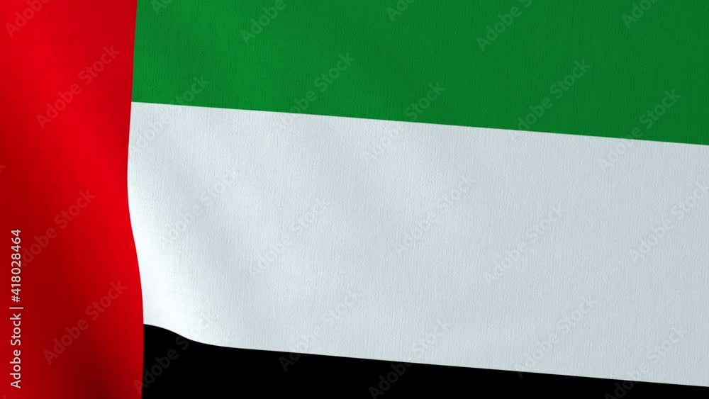 Waving United Arab Emirates flag. UAE waved flag close up fabric ...