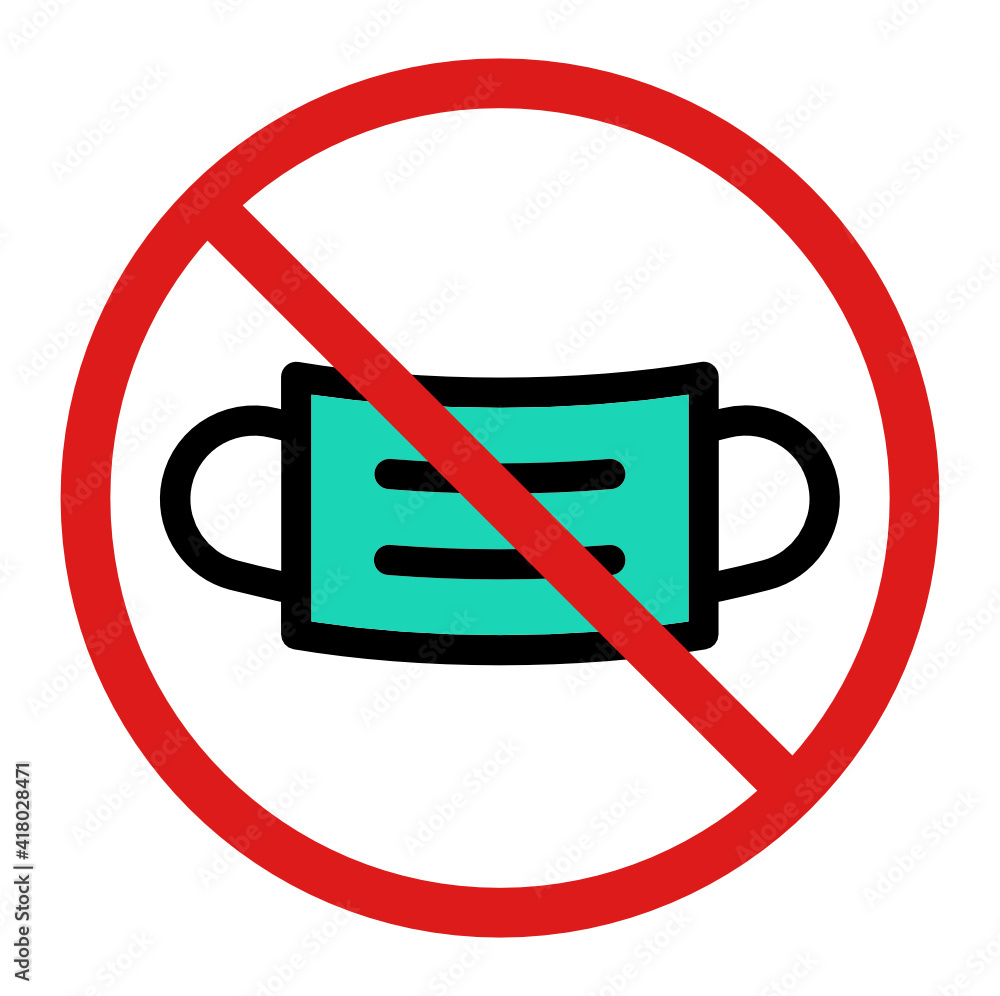 No mask icon sign Stock Vector | Adobe Stock