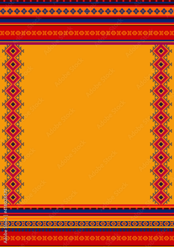 Ethnic pattern background with copy space for text. For mexican ...
