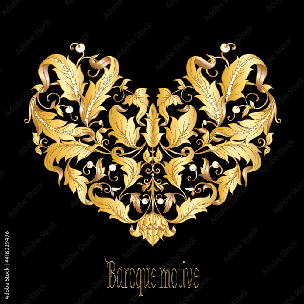 Decorative elements In baroque, rococo, victorian, renaissance style ...