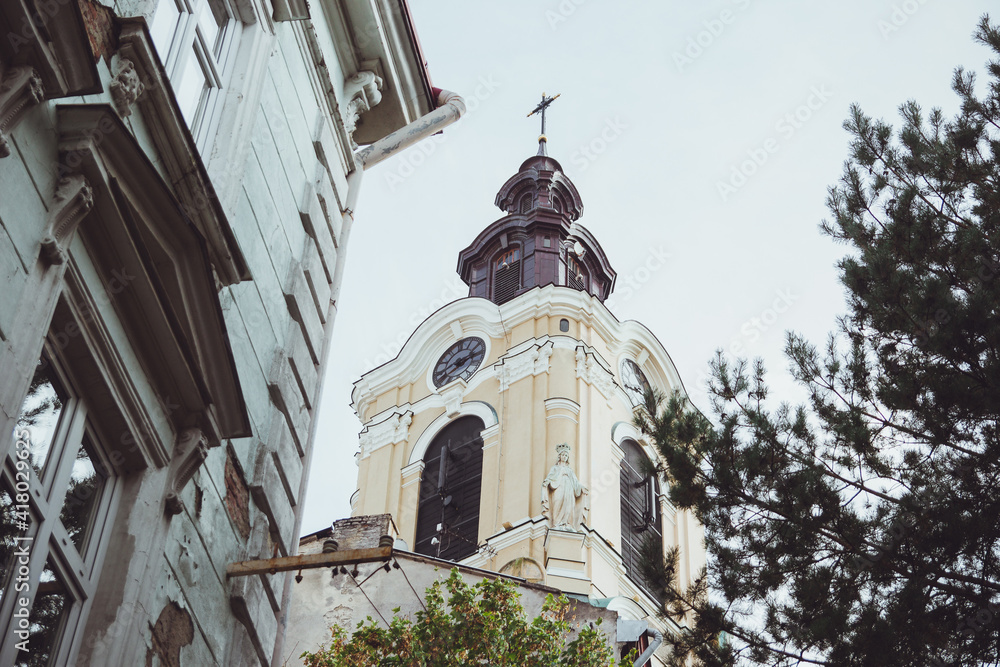 Clock tower of Cathedral Basilica of Assumption of the Blessed Virgin ...
