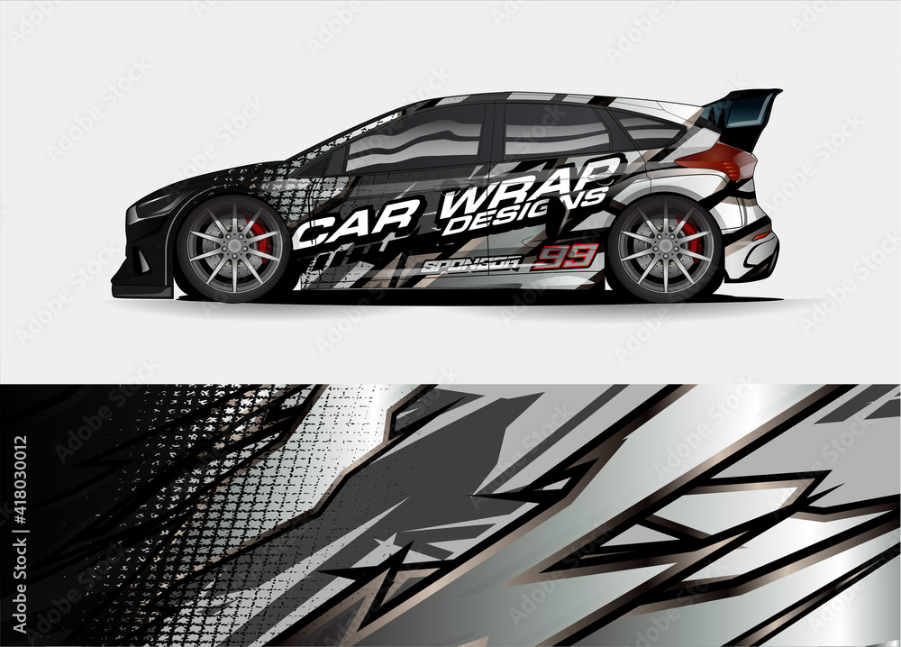 car wrap design. simple lines with abstract background vector concept ...