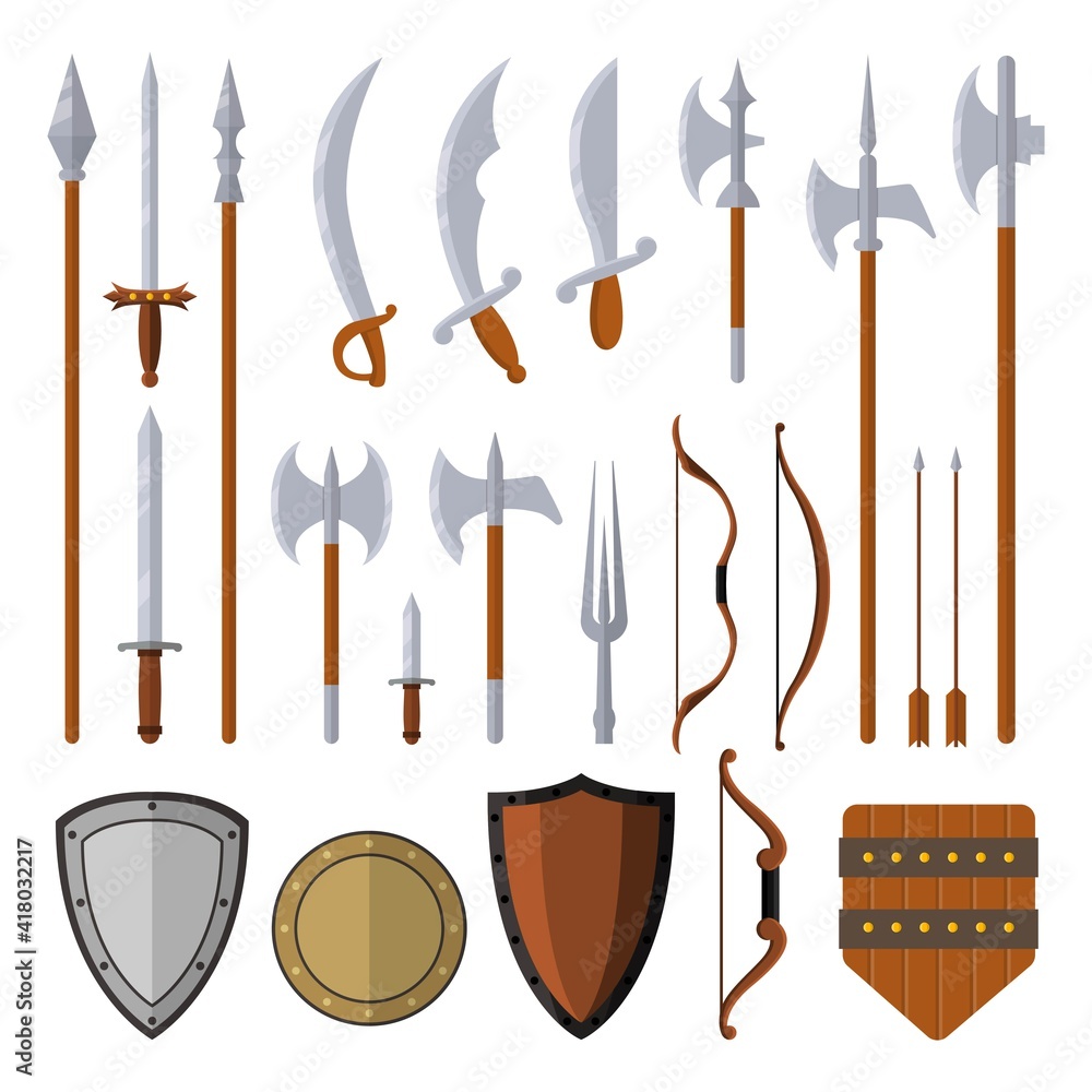 Medieval Weapons Vector Ancient Protection Warrior And, 54% OFF