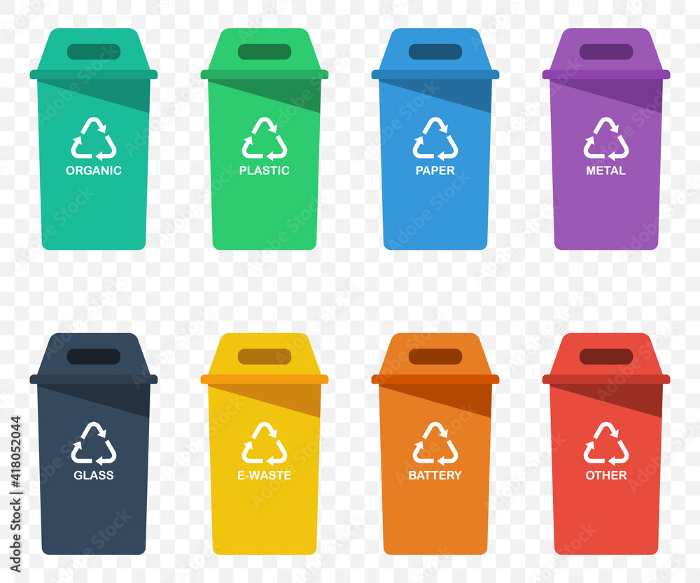 Vettoriale Stock Recycle bins. Recycle garbage symbols. Separation ...