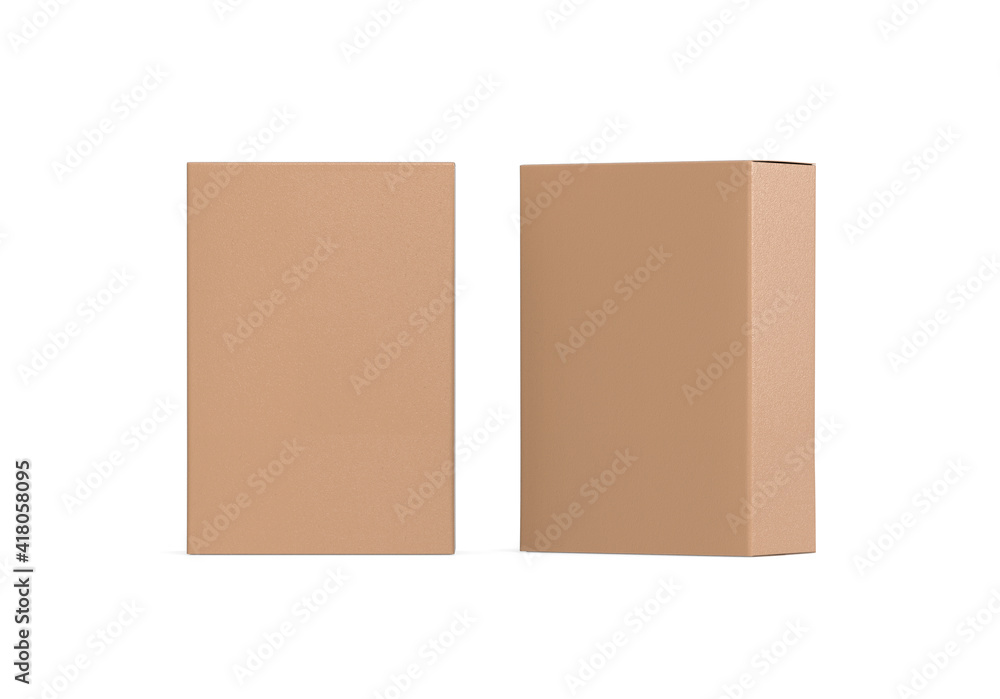 Brown kraft paper box mockup, cardboard packaging box mock up template ...
